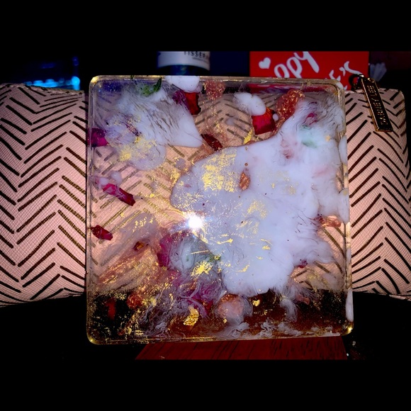 Other | This Is A Clear Rose Coaster Handmade By With Epoxy Resin ...